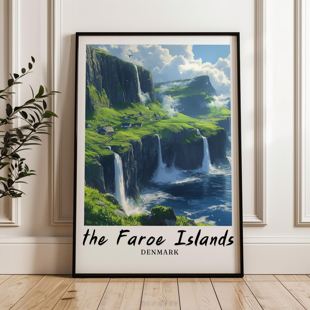 Faroe Islands Travel Poster: Denmark Wall Art Print (digital Print) - Etsy
