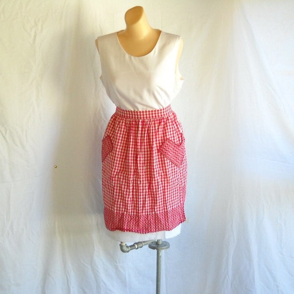 Red Gingham Apron - Etsy