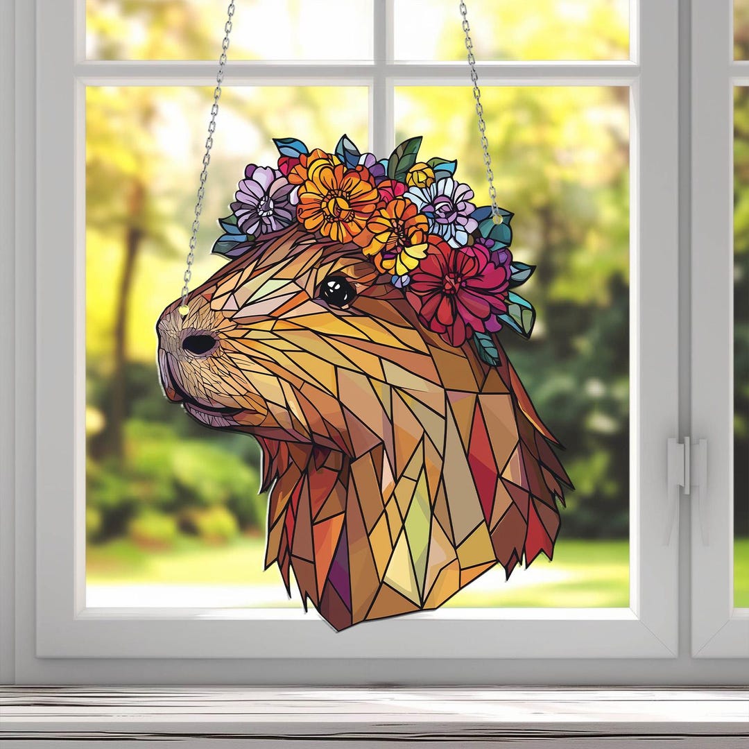 Capybaras Acrylic Window Hanging,capybaras Wall Window Hanging Art ...