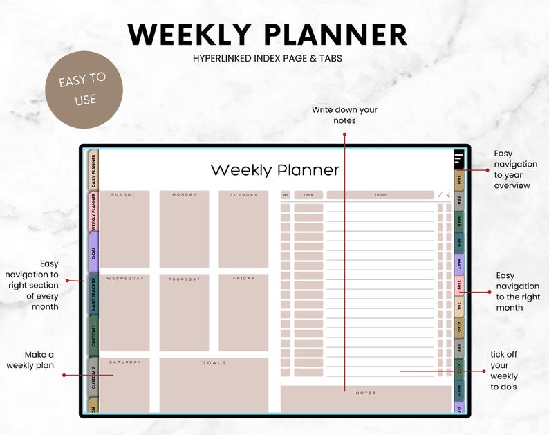 Ultimate 2025 Year Planner | Daily, Weekly & Monthly Digital Calendar ...