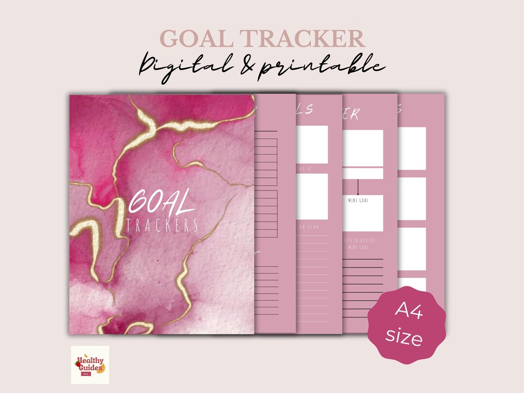 Smart Goals Tracker Bundle Pink – Yearly, Quarterly, Monthly and ...