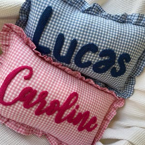 Personalized Name Pillow, Nursery Pillow, Pillow, Embroidered Punch ...