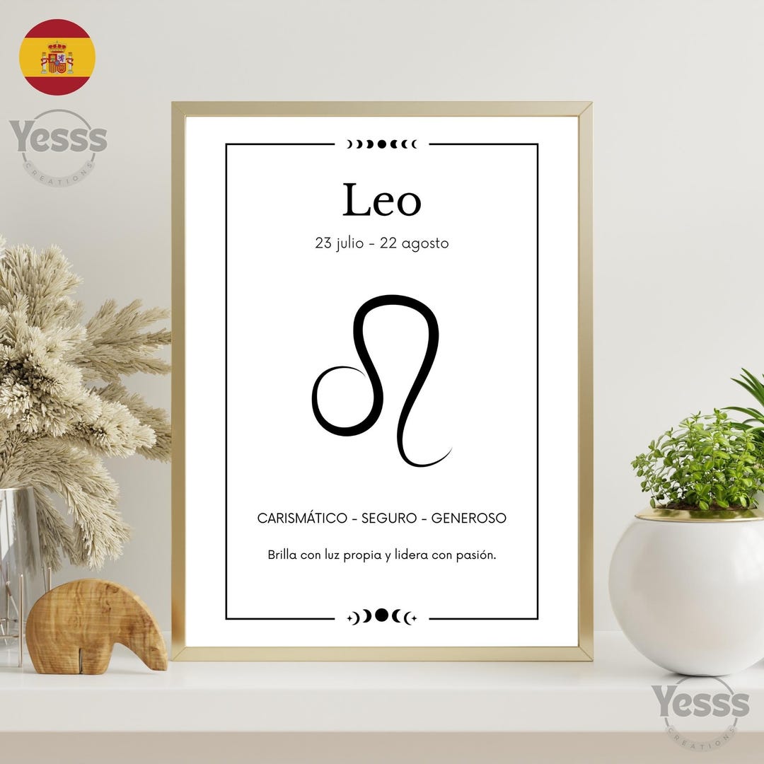 Leo Zodiac Design Printable Poster Art - Astrology Gift, Horoscope Leo ...