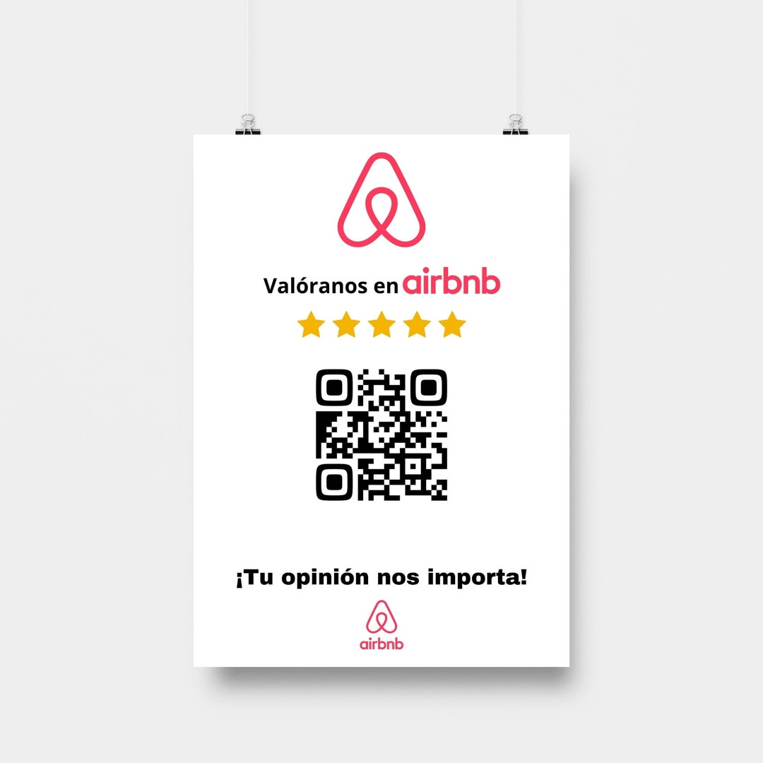 Airbnb Reviews QR Sticker Custom Rate Us on Airbnb Social Media DIGITAL ...