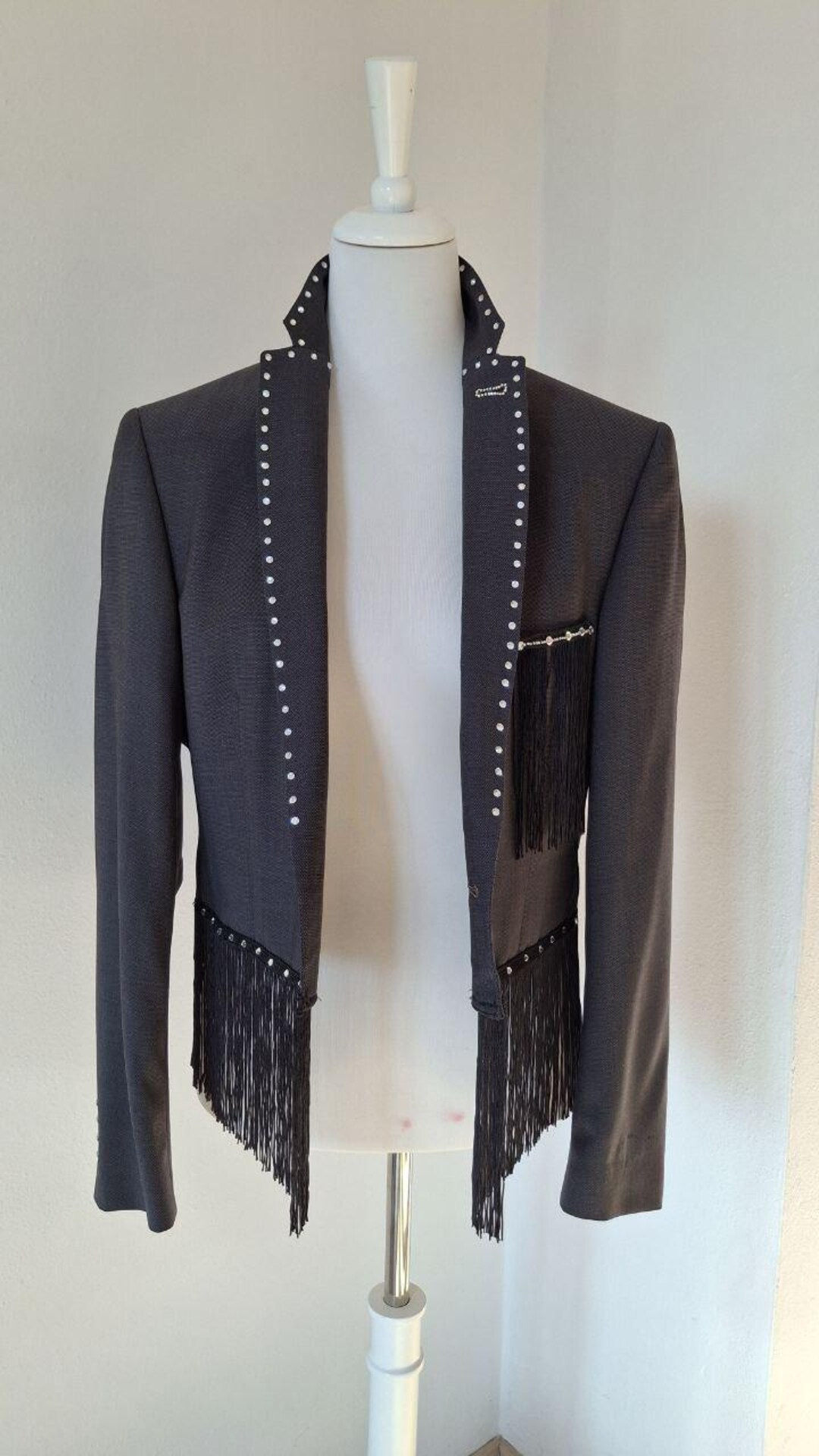 Biker Jacket Hand-painted Angel Wings With Rhinestones - Etsy
