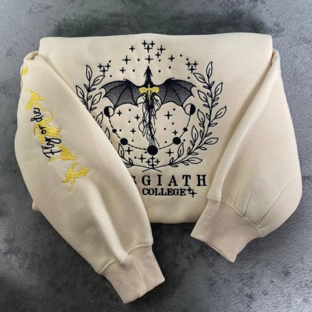 Fourth Wing Embroidered Sweatshirt, Fourth Wing Hoodie, Fourth Wing ...