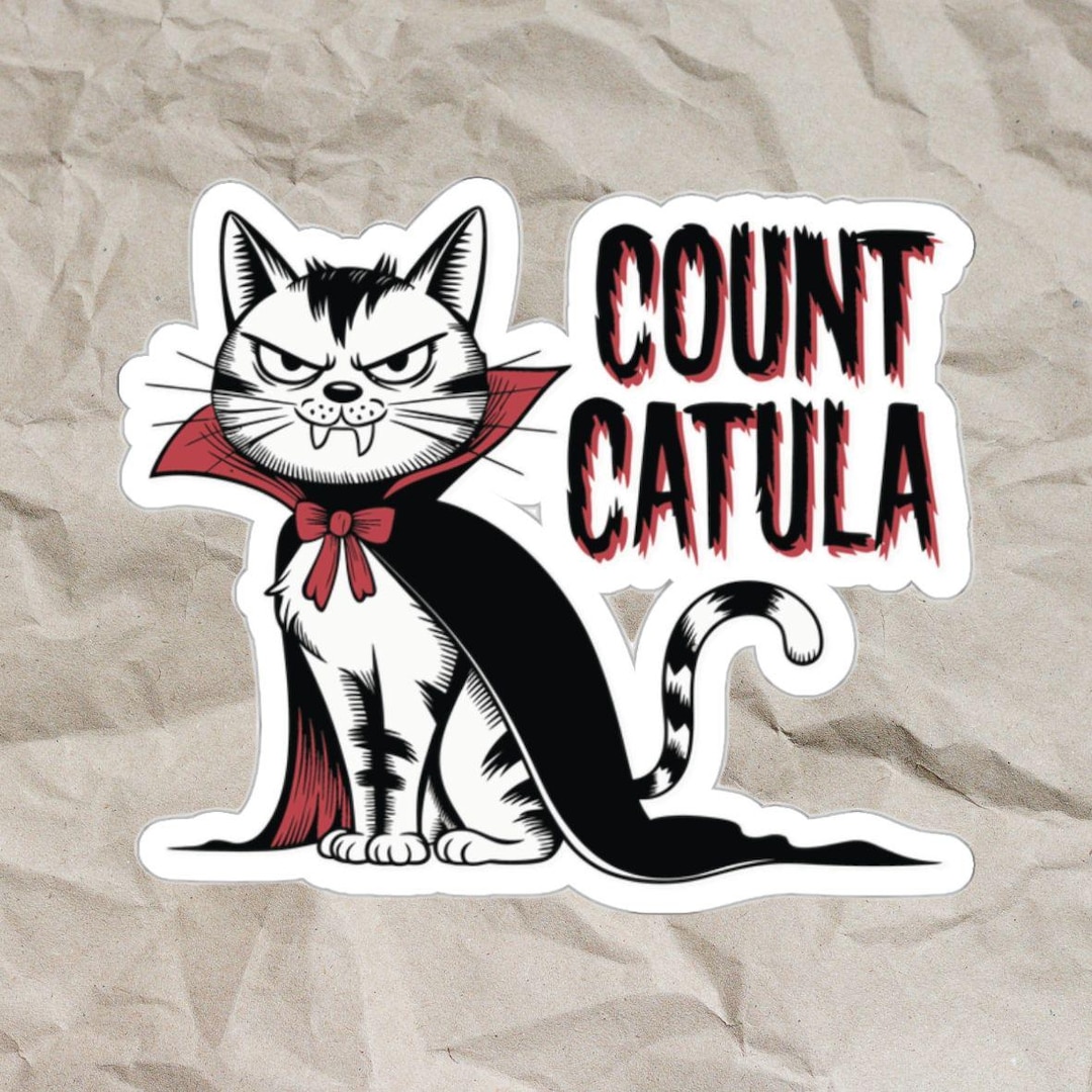 Count Catula Halloween Sticker for Kindle, Bookish Merch Vinyl Sticker ...