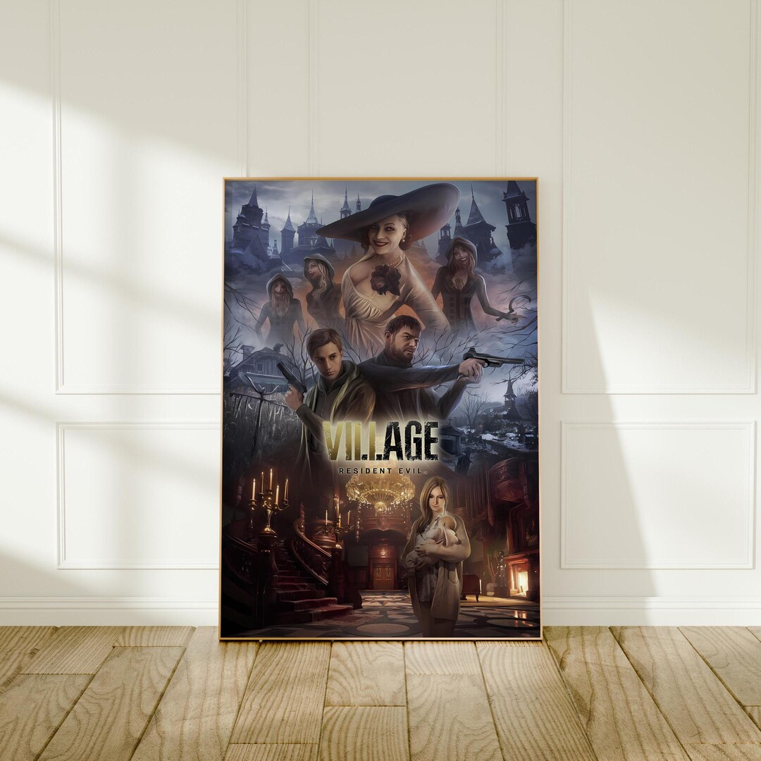 Resident Evil Village Poster Character Collage Artwork Video Game Wall Art Horror Game Decor