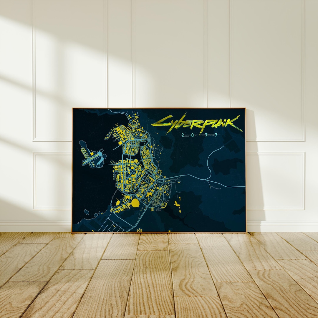 Cyberpunk 2077 Map Poster - Night City Map - Video Game Wall Art ...