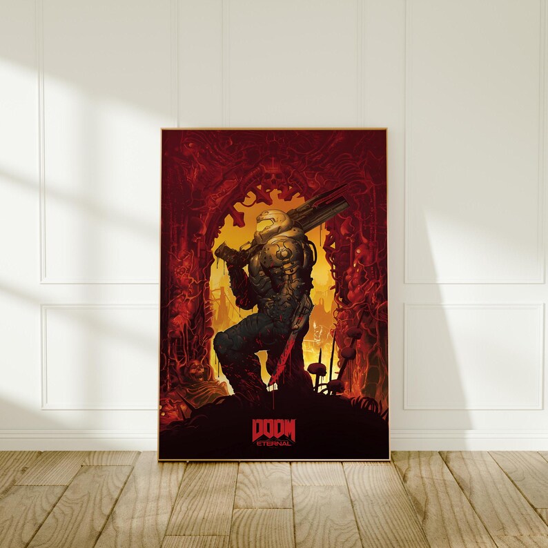 Doom Eternal Poster, Gaming Wall Art, Game Room Decor, High-quality ...