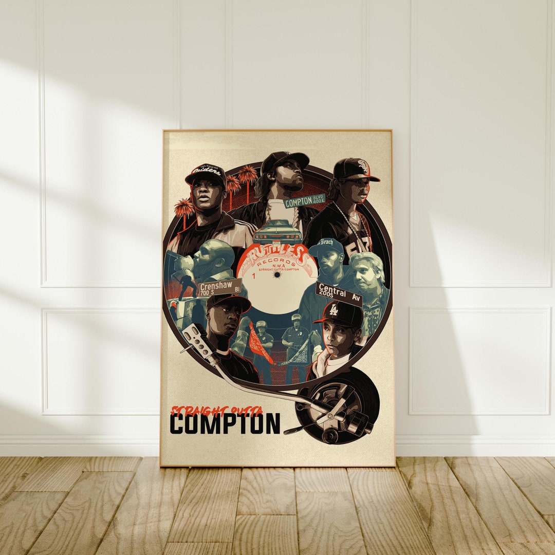 Straight Outta Compton Poster N.W.A Movie Art Print Retro Hip-hop Wall ...