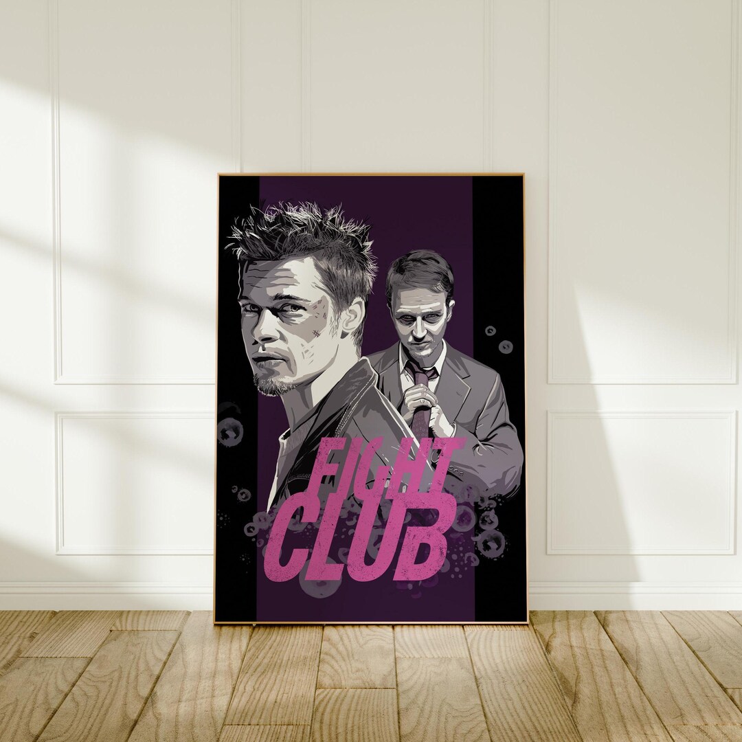 Fight Club Poster - Retro Cult Film Wall Art - 90s Movie Poster for ...