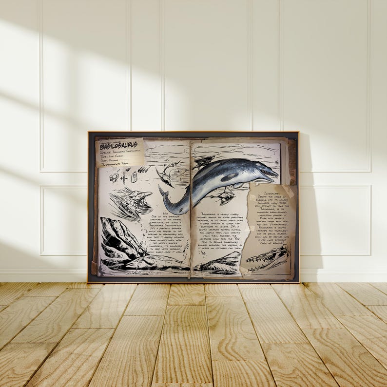 ARK Survival Evolved Dinosaurs Poster, Detailed Dino Sketches Wall Art ...