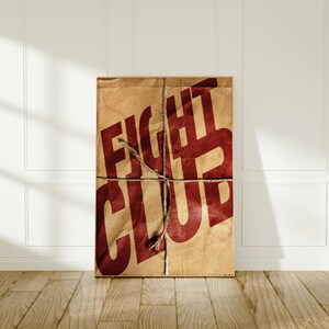 Fight Club Poster Retro Cult Film Wall Art 90s Movie Poster for Fight ...