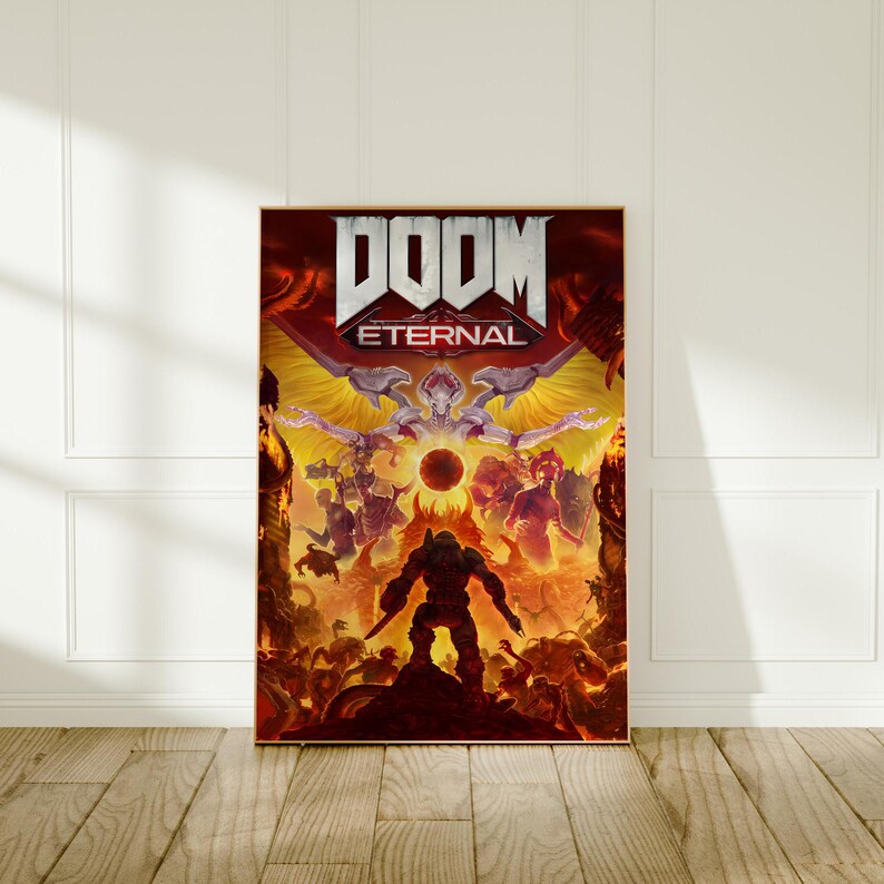 Doom Eternal Poster, Gaming Wall Art, Game Room Decor, High-quality ...