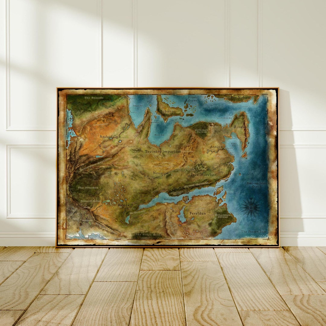 Dragon Age Map Poster: Thedas World, Fantasy RPG Art Print - Etsy