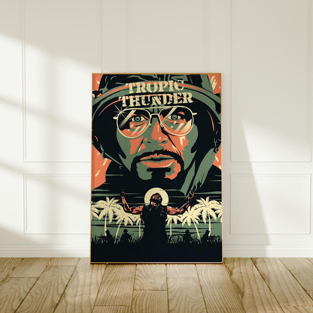 Tropic Thunder Poster - Classic Comedy Movie Wall Art - Retro Film ...