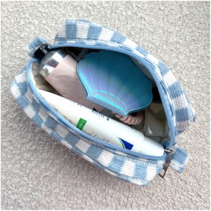 Light Blue Checkered Pouch, Coastal Bachelorette Party Favors, Checker ...