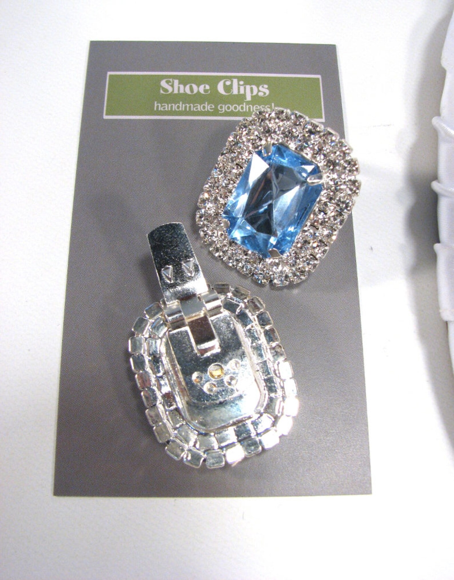 Sky Blue Shoe Clips Pale Blue White Rhinestones 1 Pair Wedding | Etsy