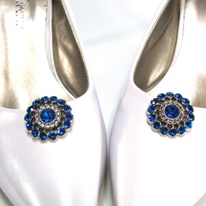 Something Blue Shoe Clips Royal Blue Sapphire Blue Rhinestone Vintage ...