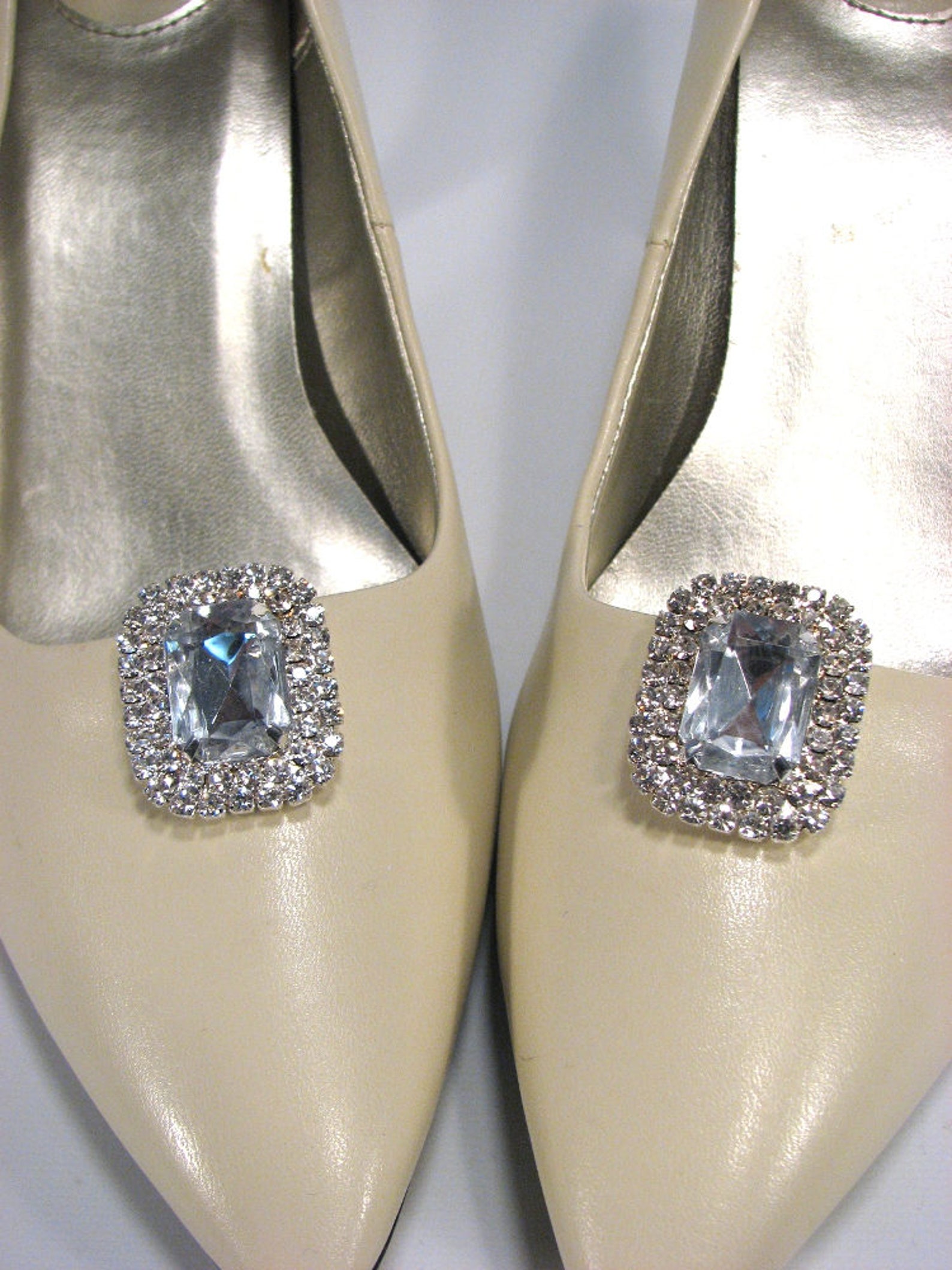 Stunning Crystal Shoe Clips Rows of White Rhinestones 1 Pair - Etsy