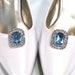 Sky Blue Shoe Clips Pale Blue White Rhinestones 1 Pair Wedding Shoe ...