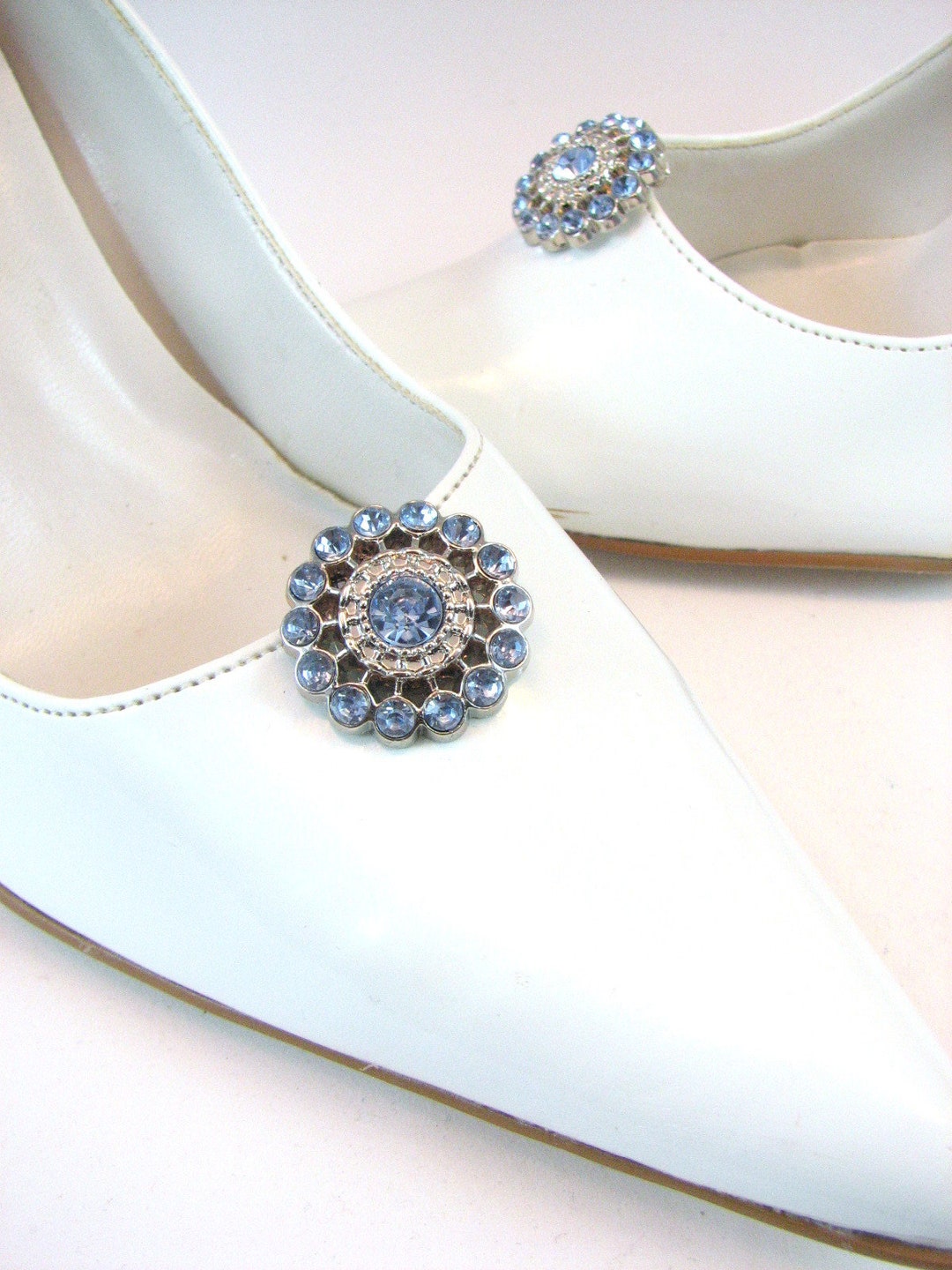 Something Blue Shoe Clips Baby Blue Rhinestone Vintage Inspired Jewelry ...