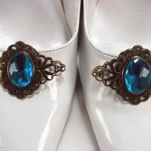 Aqua Blue Shoe Clips Filigree Multiple Color Choices 1 Pair Shoe ...