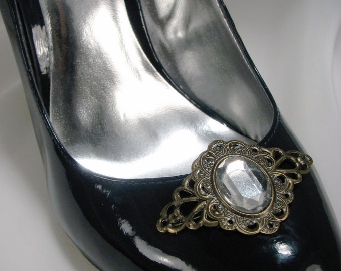 Shoe Clips Crystal Jewels With Filigree 1 Pair Jewelry for Your Shoes ...