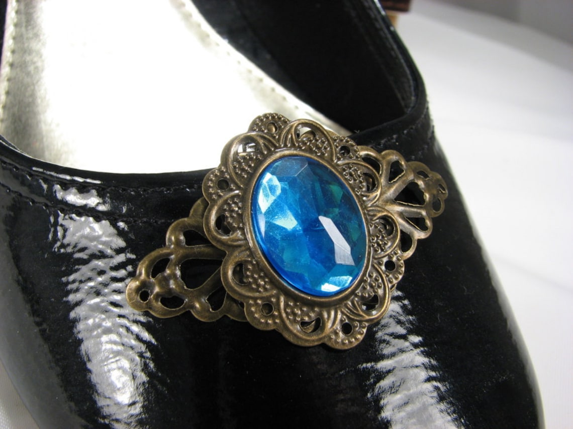 Aqua Blue Shoe Clips Filigree Multiple Color Choices 1 Pair - Etsy