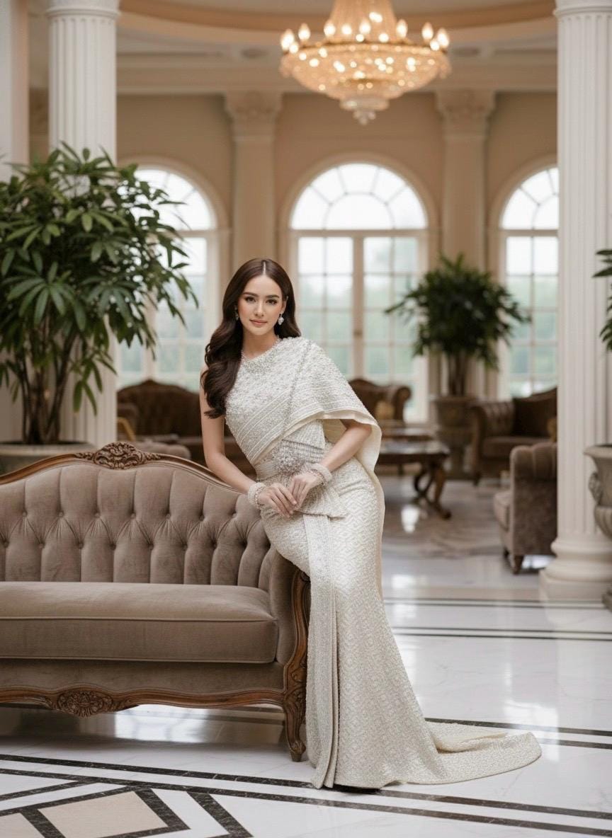 Luxury Thai Chakkrabath Bridal Dress Crafted by Experienced Thai Bridal ...
