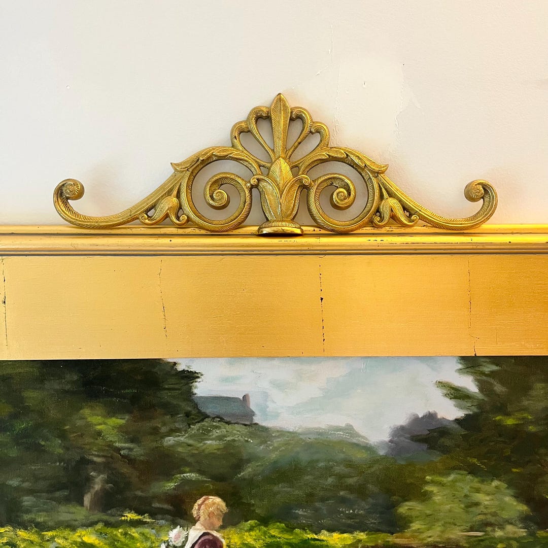 Vintage Heavy Brass Gold Pediment / Door Topper / Ornate Trim - Etsy