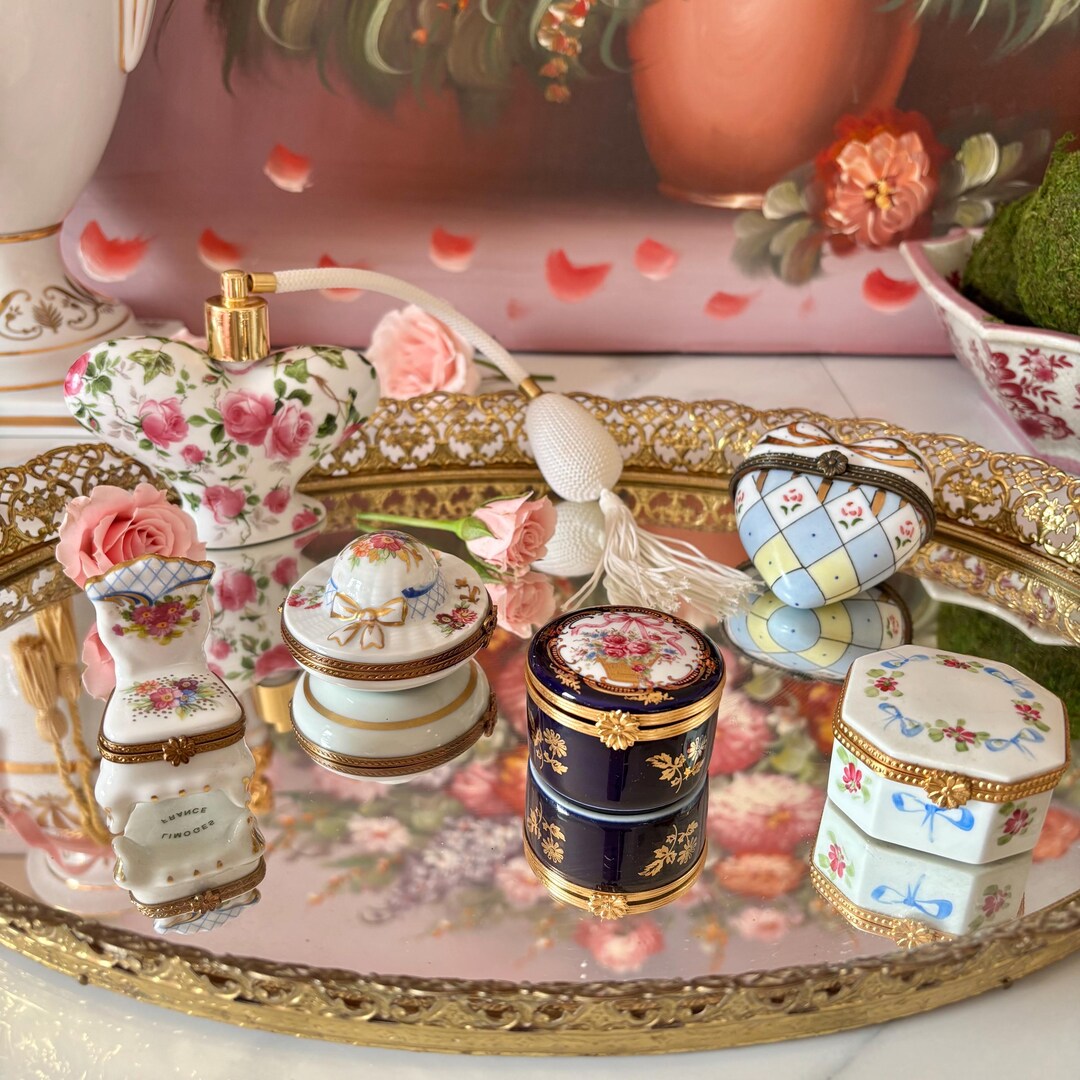 Vintage Antique Hand Painted Limoges France Porcelain Pill Boxes ...