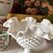 Vintage Hobnail Milk Glass Fenton Ruffle Dish on Pedestal - Etsy