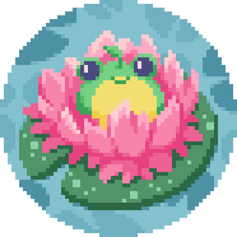 Hoppy Frog Cross Stitch - Full Coverage Chart, Instant Downloadable PDF ...