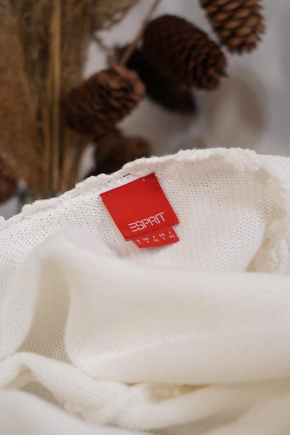 Vintage cream crochet cardigan ace trim 90s. Elegant… - Gem