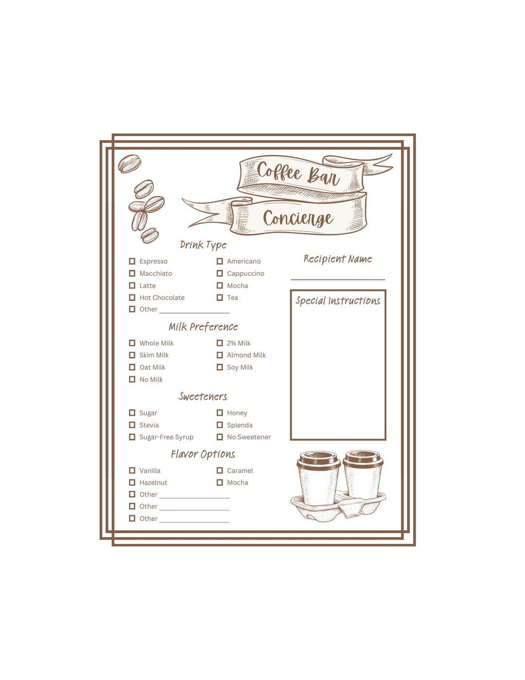 Coffee Order Form - Etsy
