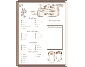 COFFEE SHOP Order Form | Coffee | Tea | Teacher | Staff | Just Because ...