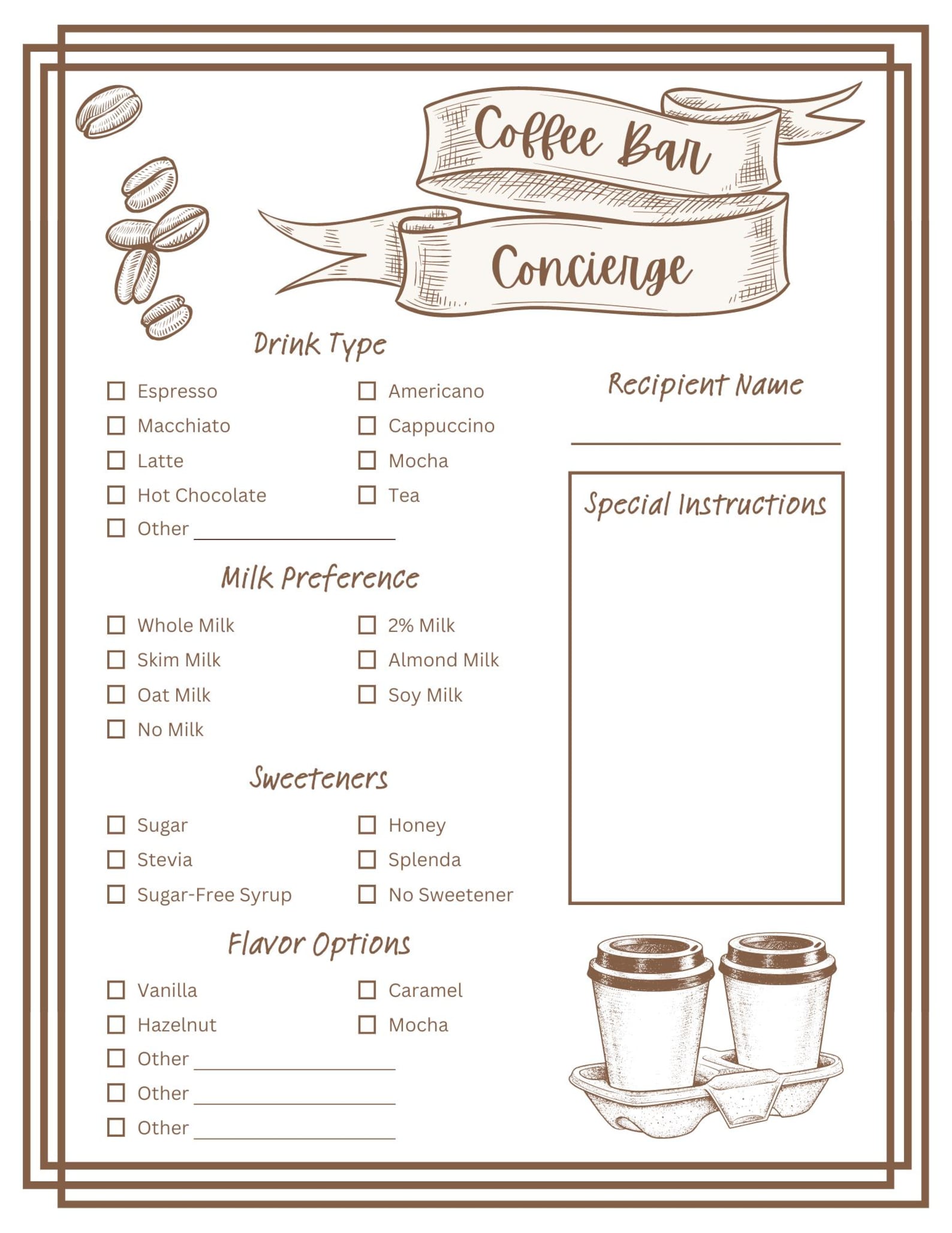 Coffee Order Form - Etsy