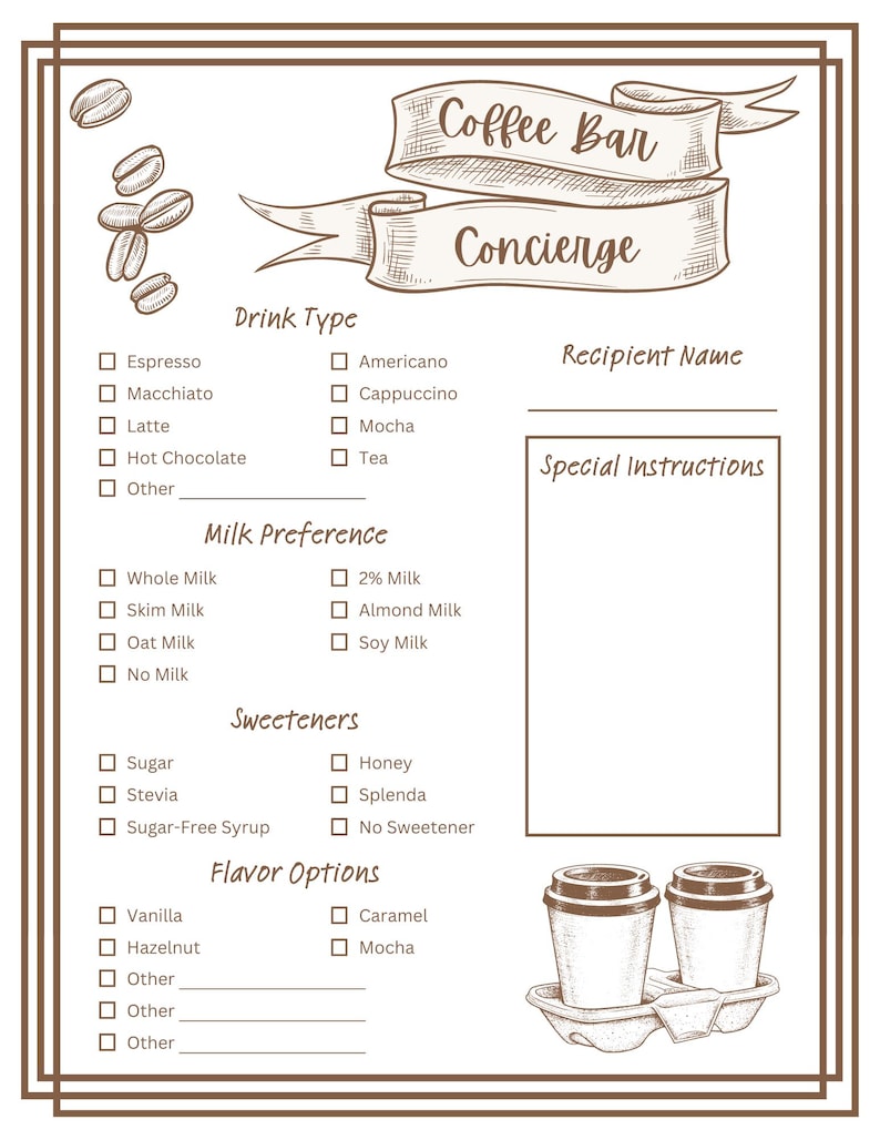 Coffee Order Form - Etsy