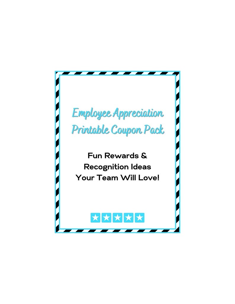 Employee Appreciation Printable Coupon Pack Fun Rewards & Recognition ...