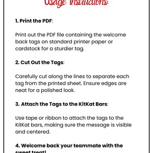 Welcome Back Treat! Gift Tags for Kitkat Candy Bars - Printable PDF ...