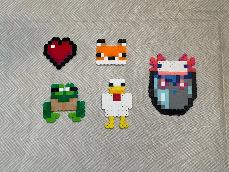 Minecraft Flower Food Mobs Animals Cute Perler Beads for Kandi ...