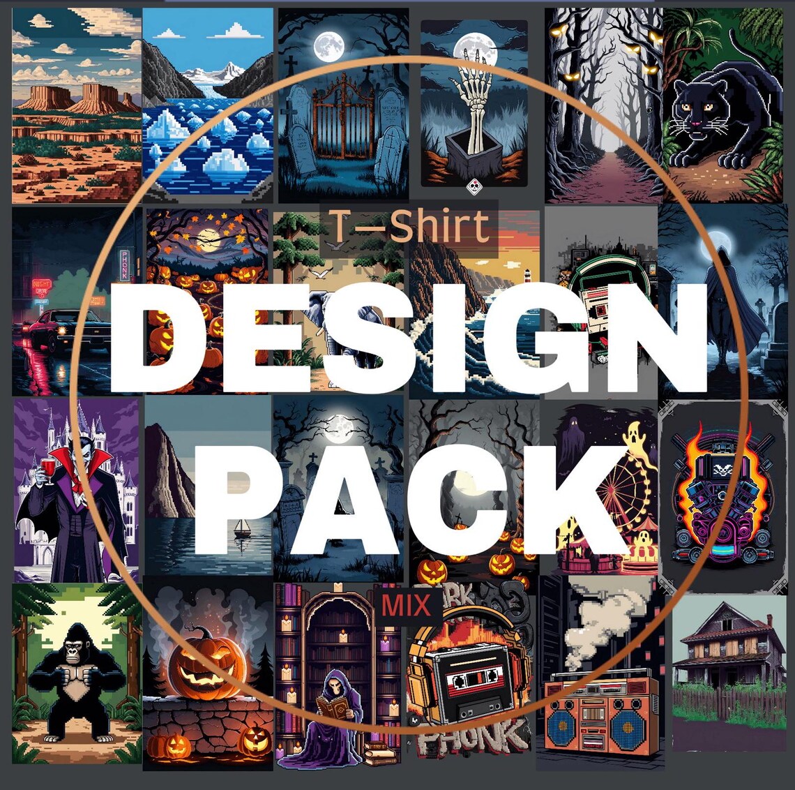 Digital T-shirt Design Pack 5, Bundle, DIY, Upscaled Instant Download ...
