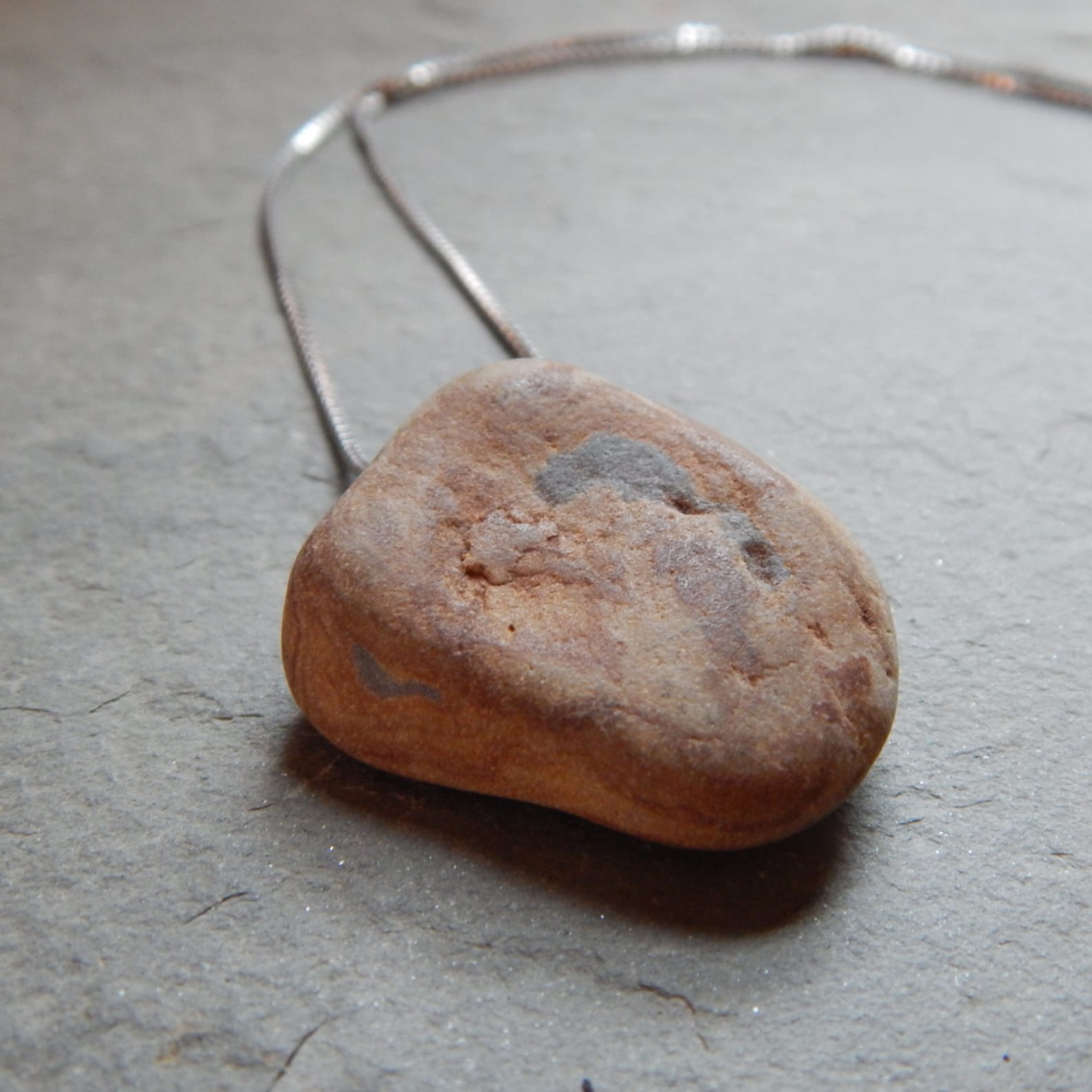 One-of-a-kind Beach Stone Necklace, Multi-color Beach Stone, Tan, Brown ...