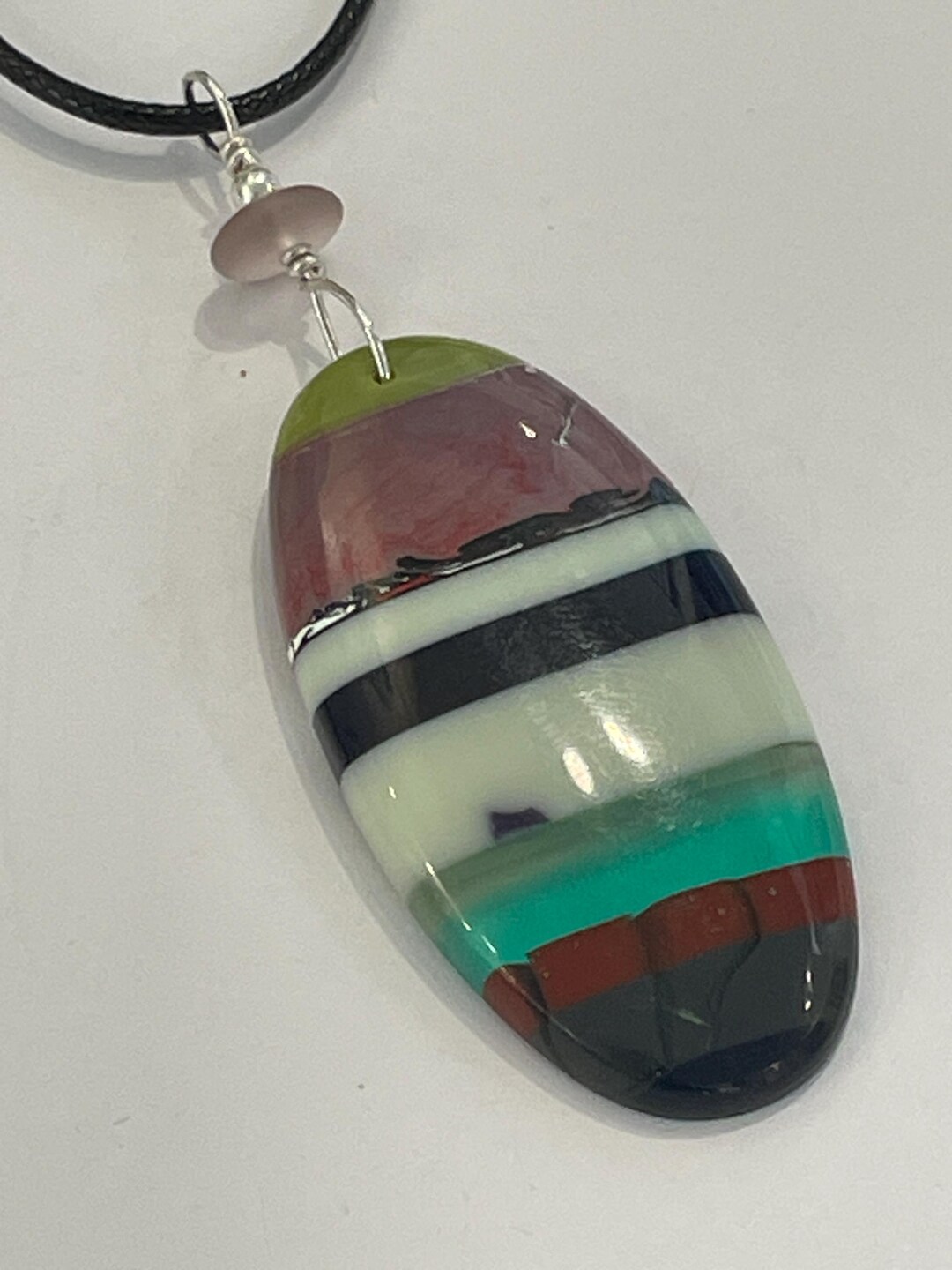 Surfite Pendants With Frosted Glass Bead and Sterling Silver, Surfboard ...