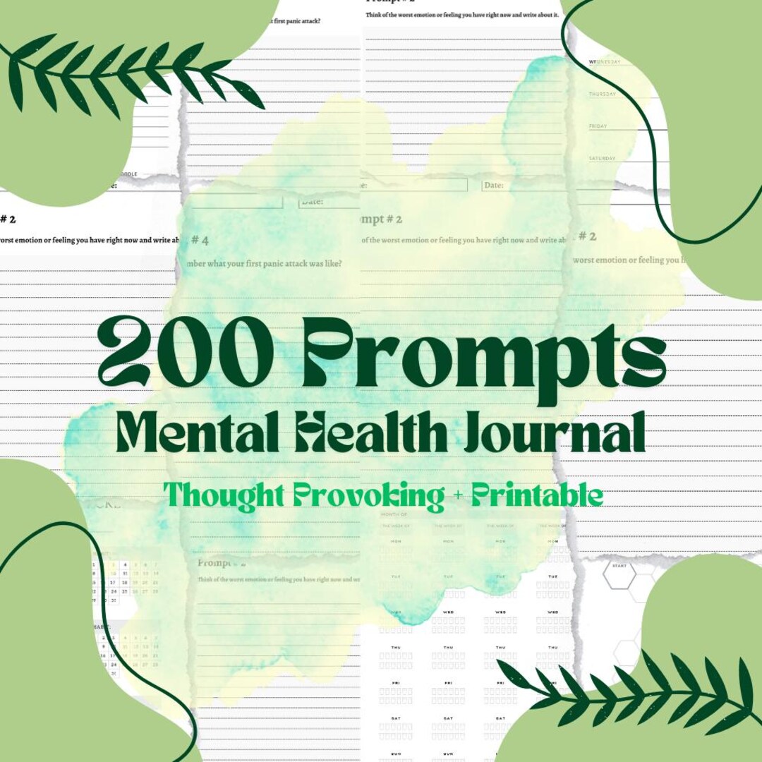 Digital Mental Health Journal Template for Self-care Canva Editable ...