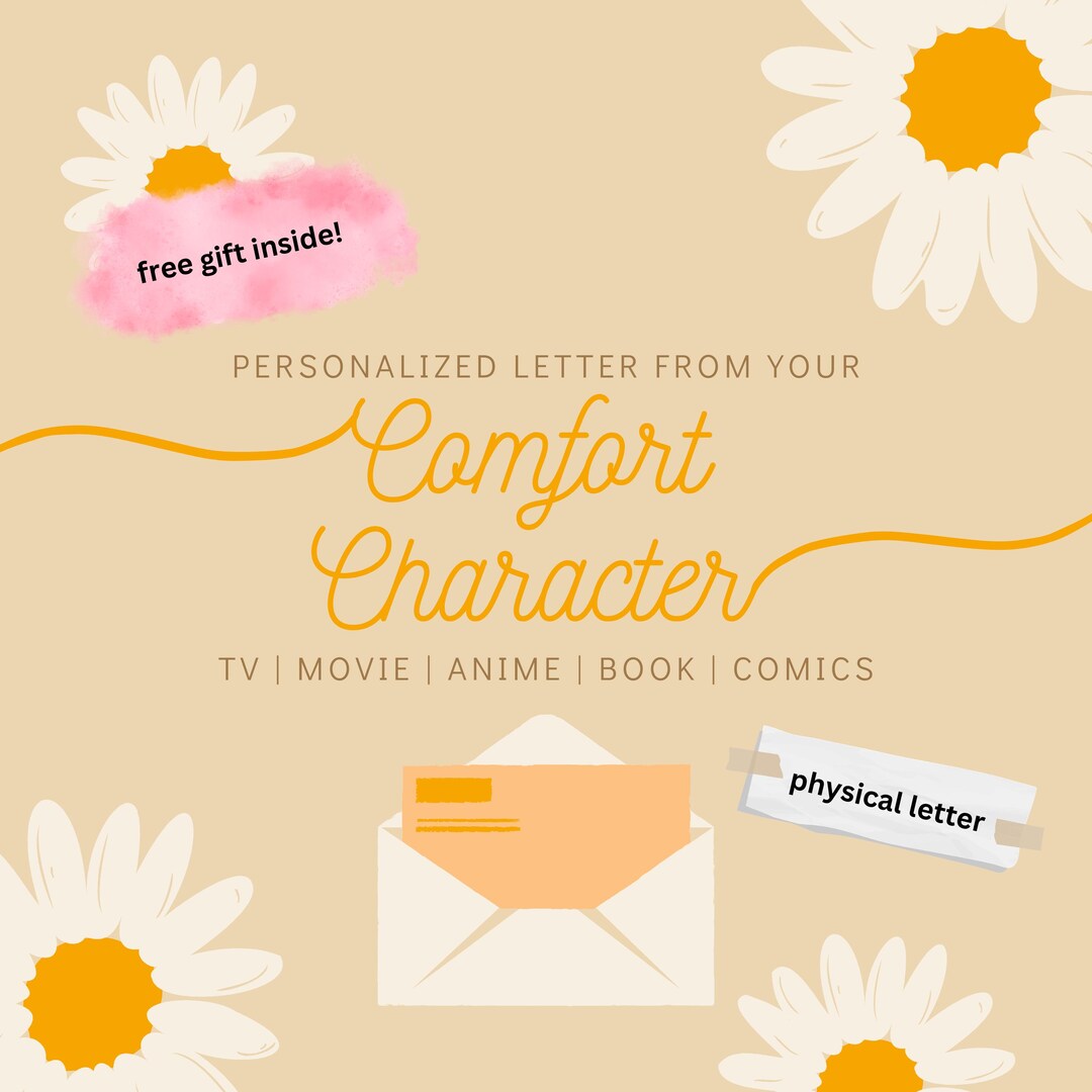 Custom Comfort Character Letter | Personalized Encouragement Note From ...