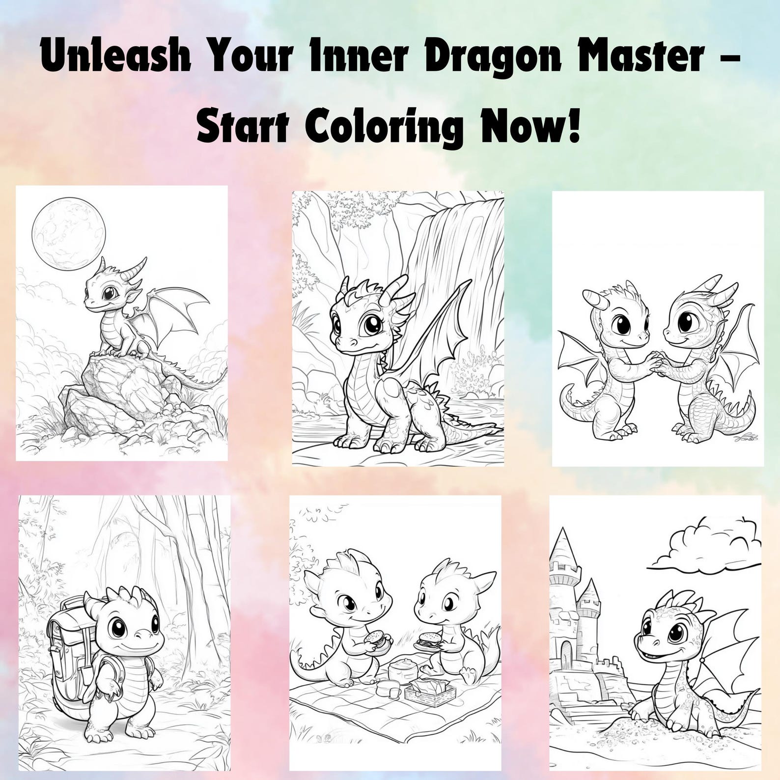 Baby Dragon Coloring Book for Kids – Fun and Easy Printable Coloring ...