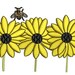 Daisy Embroidery Design, Daisies and Bee Design, Machine Embroidery ...